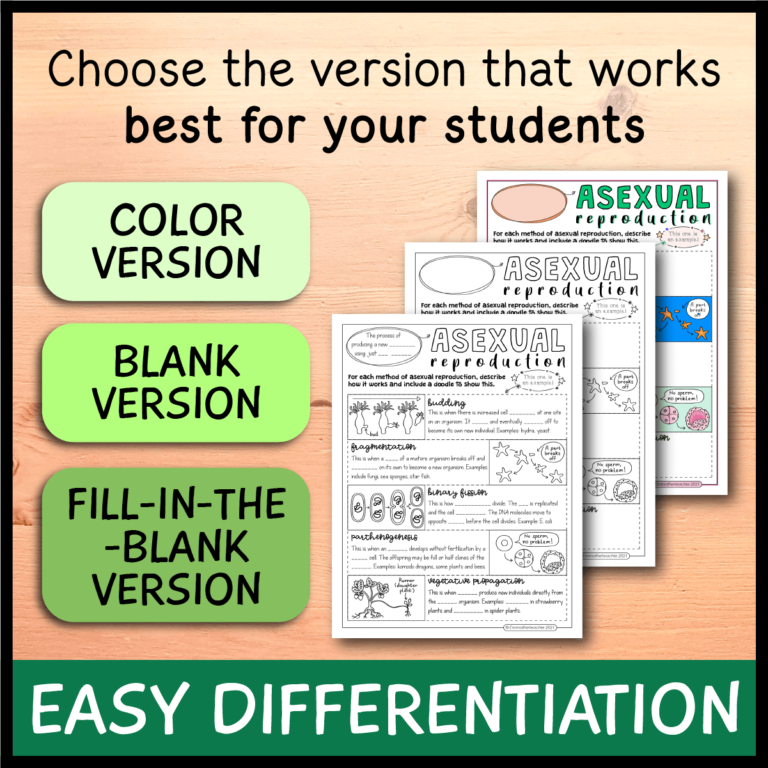 Sexual and Asexual Reproduction Doodle Notes - Emmatheteachie