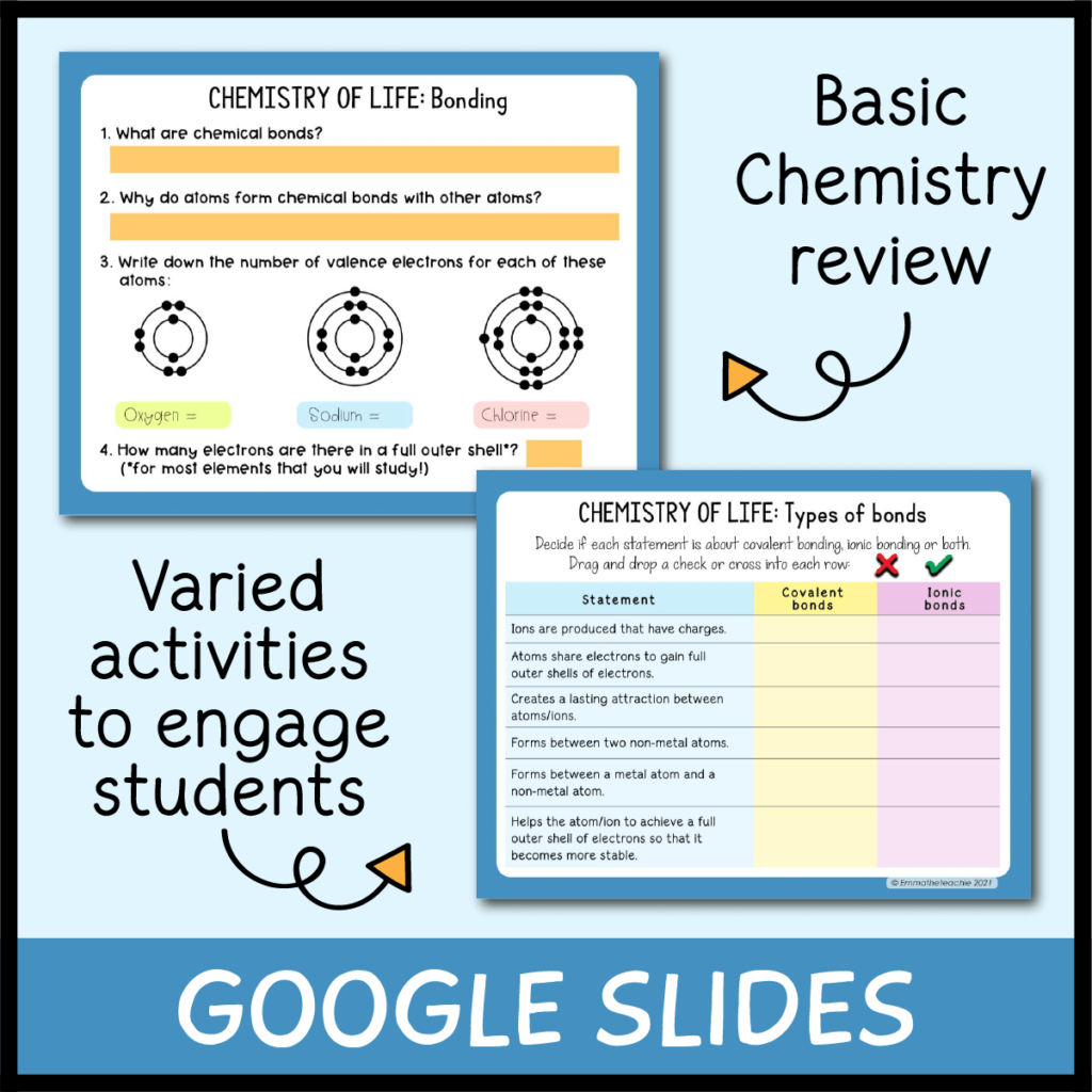 Chemistry of Life Bundle - Emmatheteachie