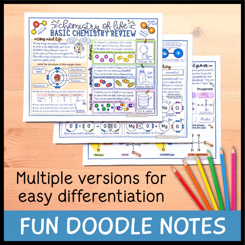 Chemistry of Life Bundle - Emmatheteachie
