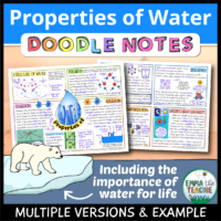 Properties of Water Doodle Notes - Emmatheteachie