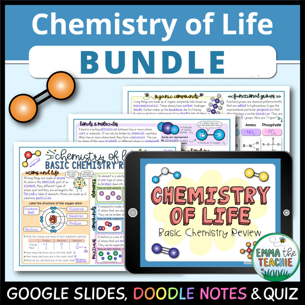 Chemistry of Life Bundle - Emmatheteachie