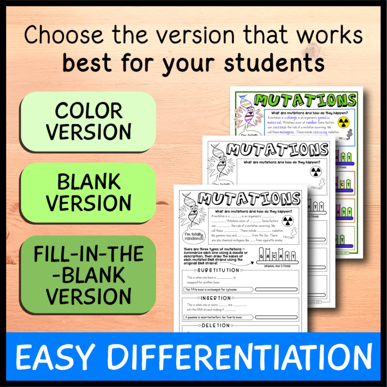 Mutations Doodle Notes - Emmatheteachie