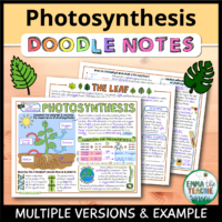 Photosynthesis Doodle Notes - Emmatheteachie