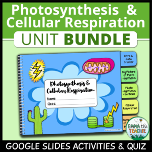 Photosynthesis and Cellular Respiration Unit Bundle Google Slides