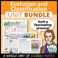 Evolution and Classification Unit Bundle Doodle Notes - Emmatheteachie