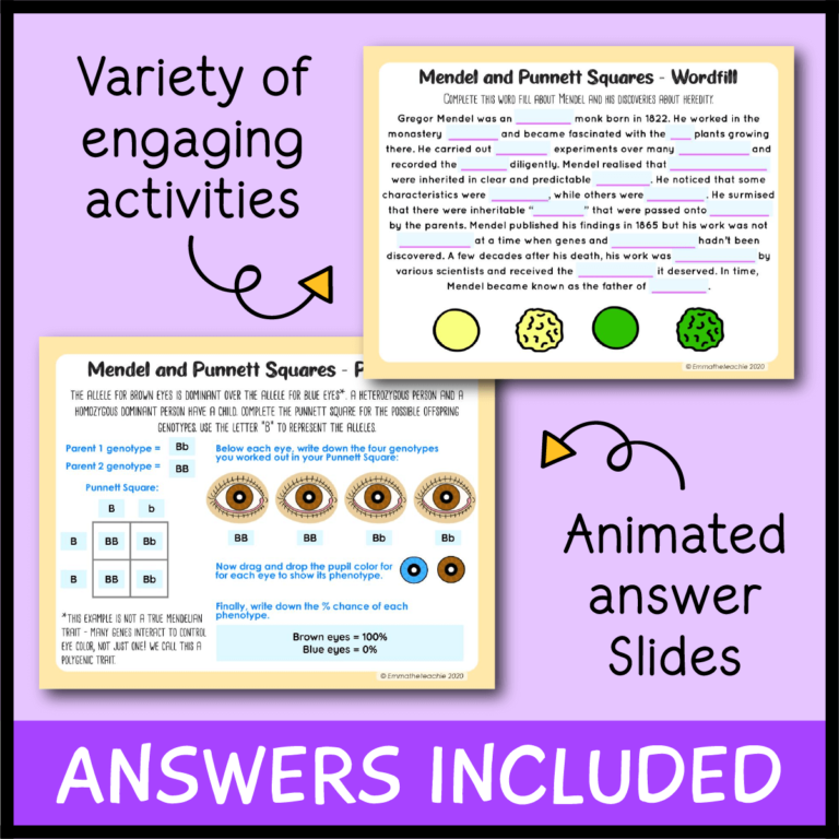 Mendel and Punnett Squares Google Slides - Emmatheteachie