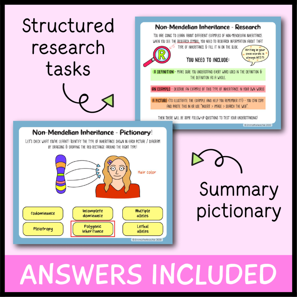 Non-Mendelian Inheritance Google Slides - Emmatheteachie