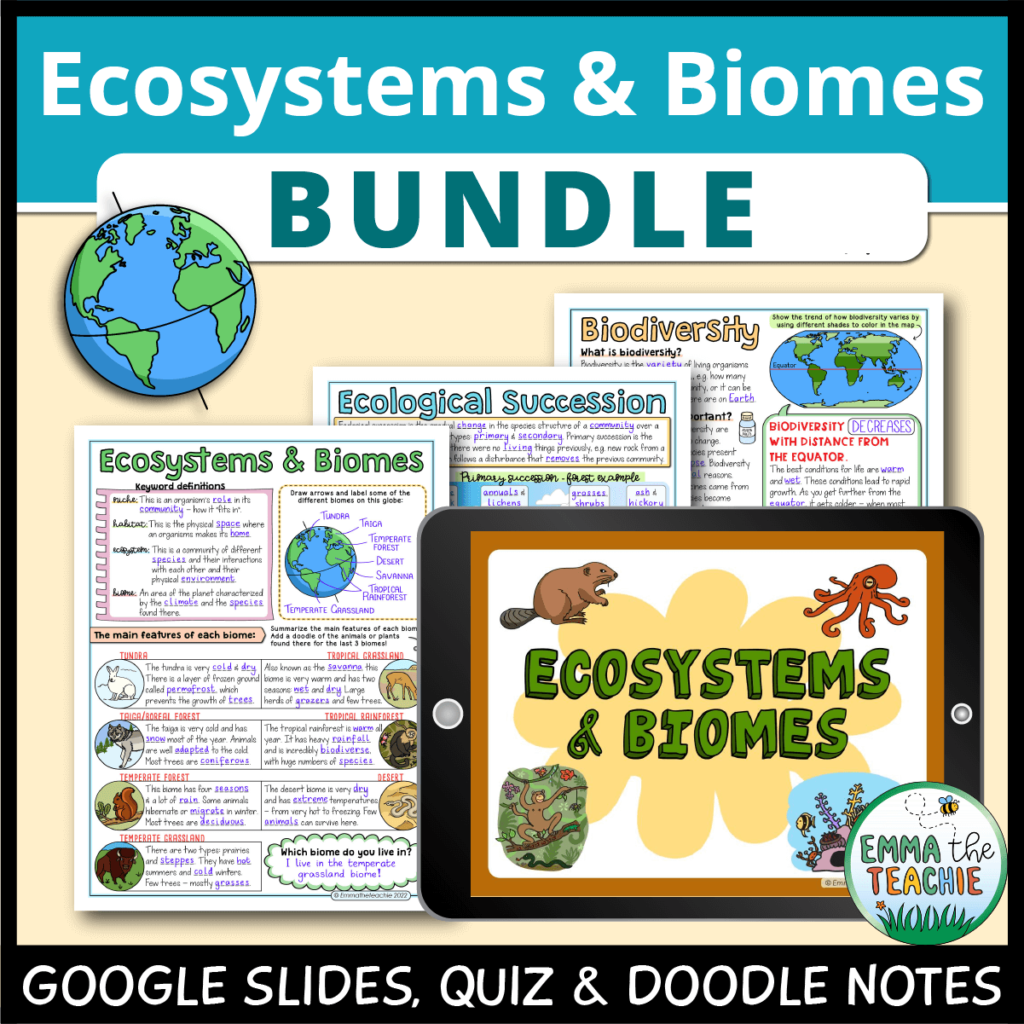 Ecosystems and Biomes Doodle Notes - Emmatheteachie