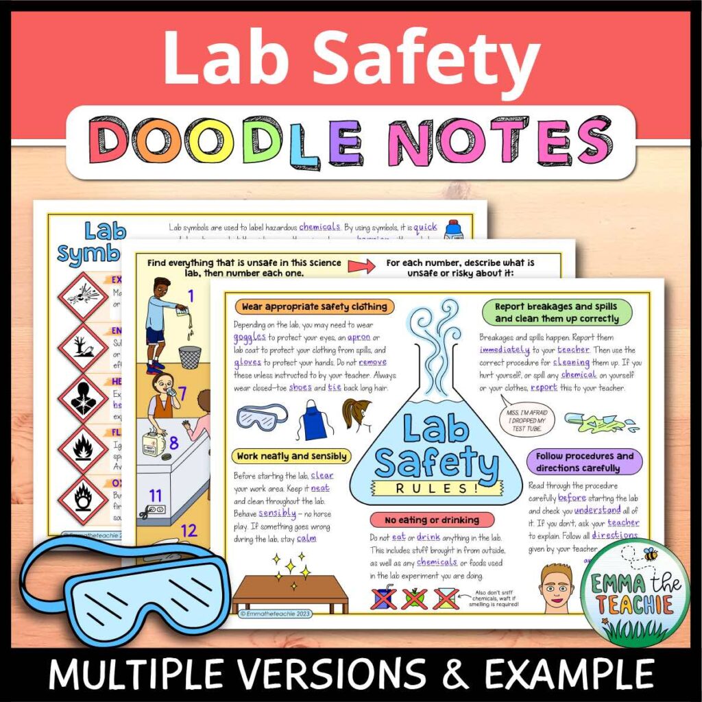 Lab Safety Doodle Notes - Emmatheteachie