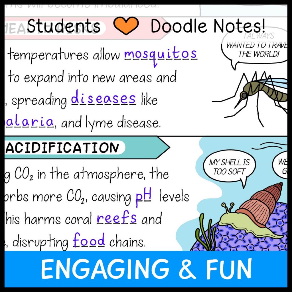 Climate Change Doodle Notes - Emmatheteachie
